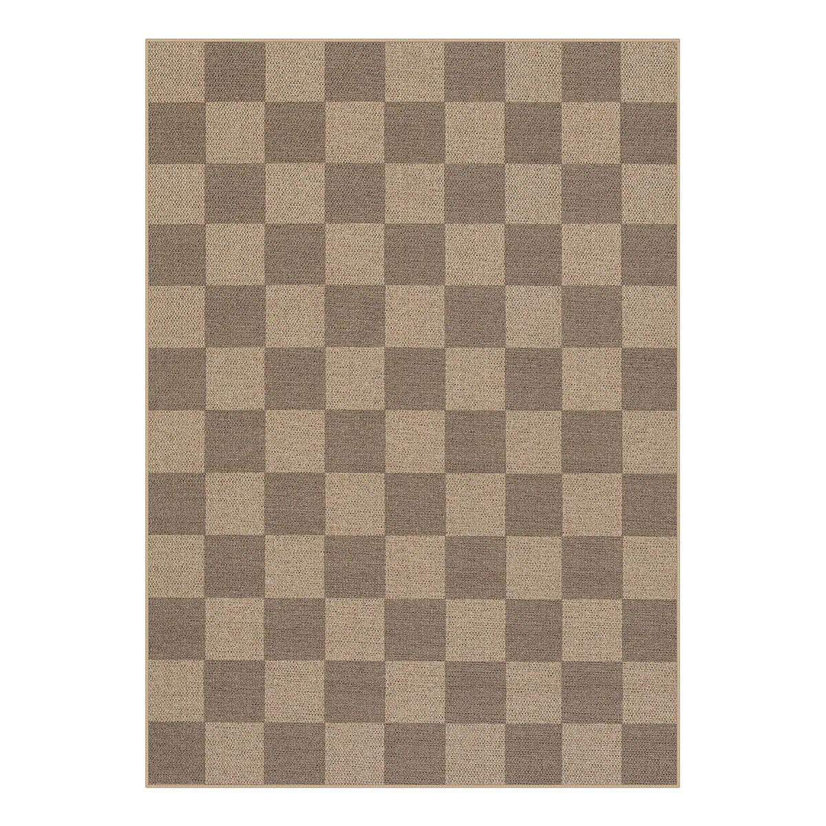 Colette Khaki and Easy Jute Checkered Rug | Lahome