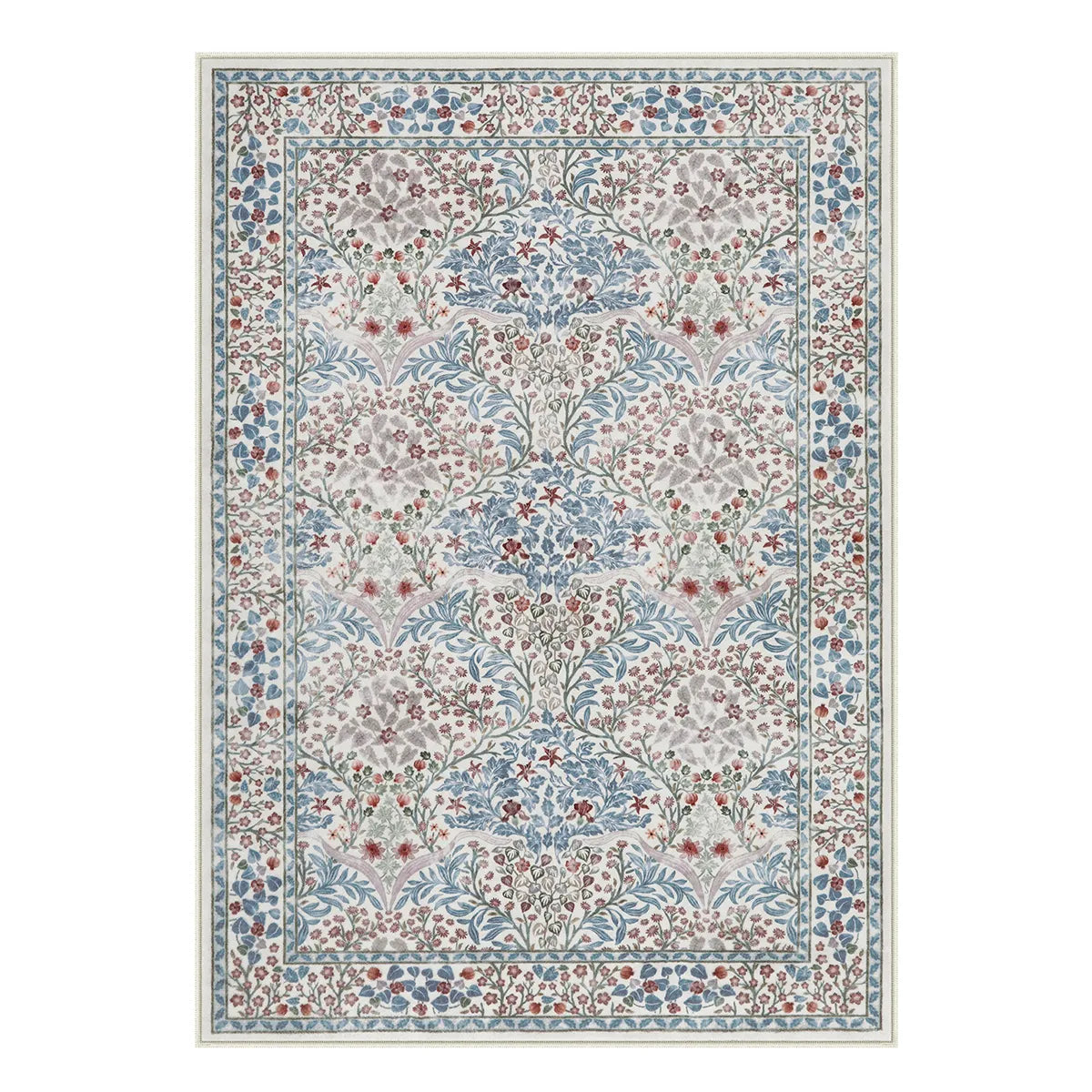Giverny Washable Maximalism Vintage French Floral Beige Rug - Lahome