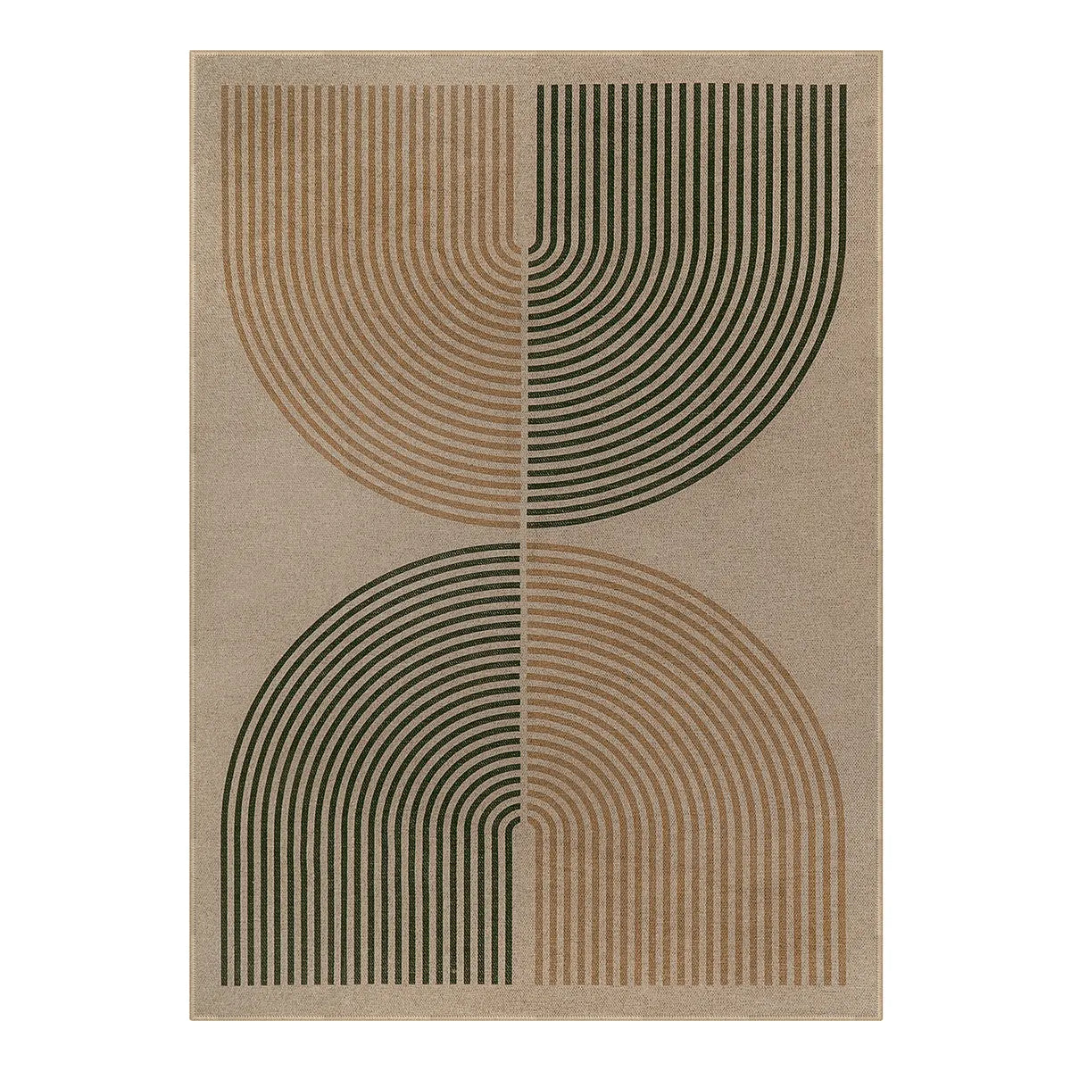 Washable Black Beige Rainbow Easy Jute Rug | Enfys Modern Style - Lahome