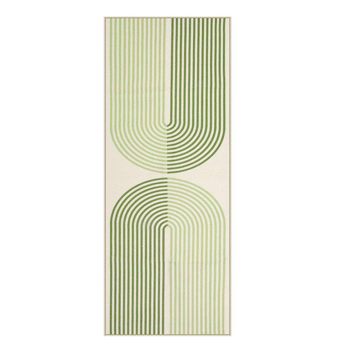 Sarrah Modern Minimalism Rainbow Green Runner Rug - Lahome