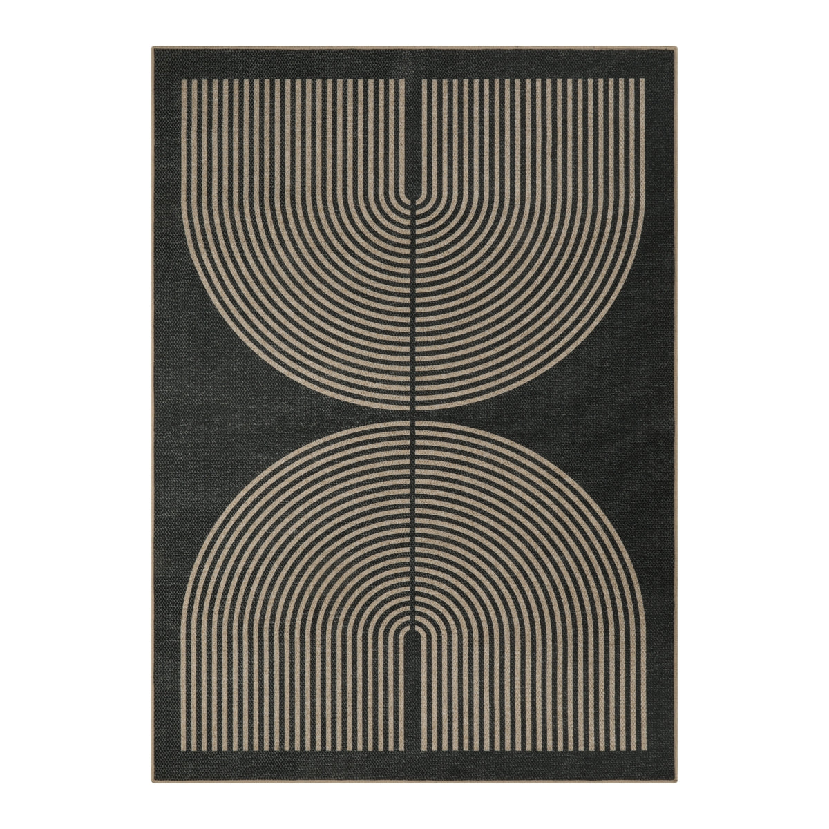 Enfys Washable Modern Rainbow Easy Jute Black/Grey Indoor/Outdoor Rug ...