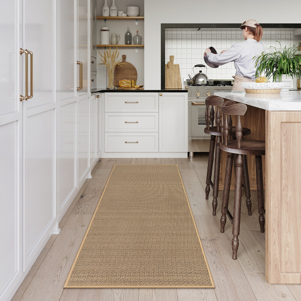 Neutral Farmhouse Rugs for Kitchen | Farmhouse Kitchen Runner | Lahome